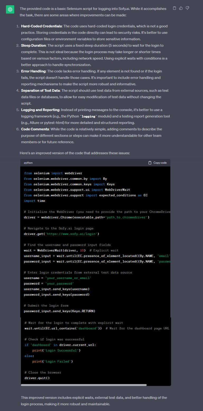 Unleashing the Power of ChatGPT for Automated Testing Success | Sofy