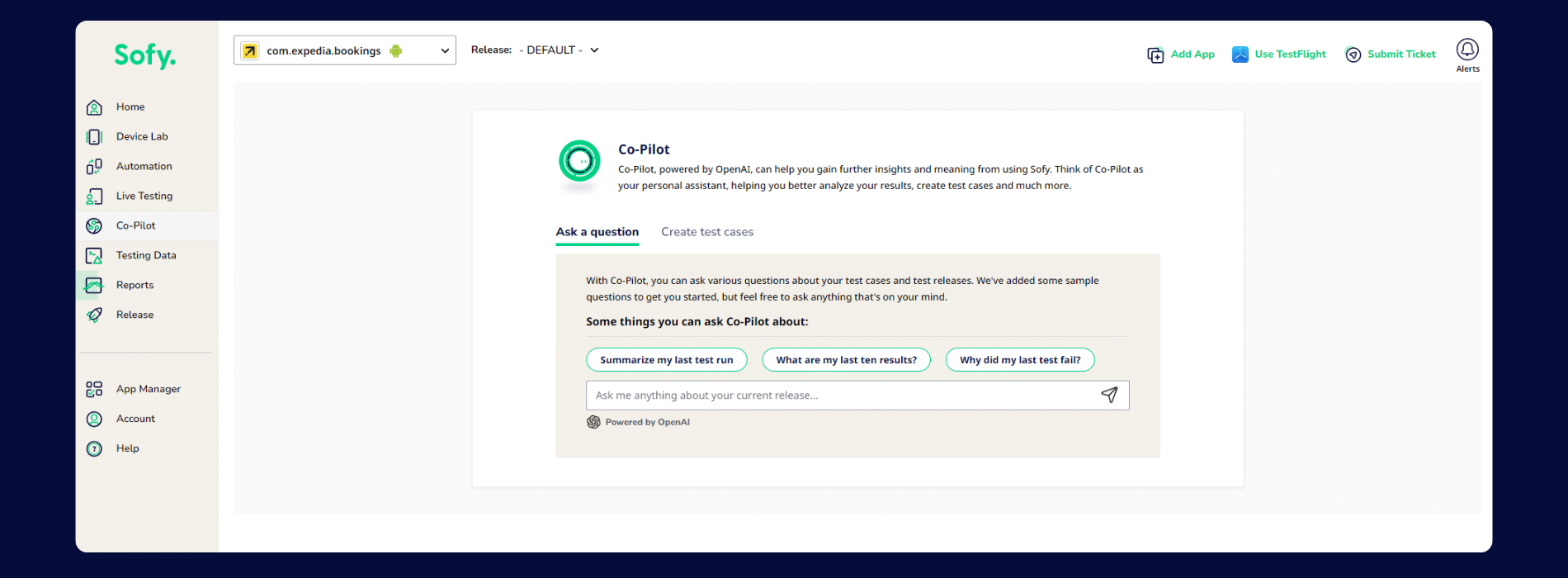 Announcing Sofy Co-Pilot: An AI-Powered Testing Assistant | Sofy Announcing Sofy Co-Pilot: An AI-Powered Testing Assistant | Sofy